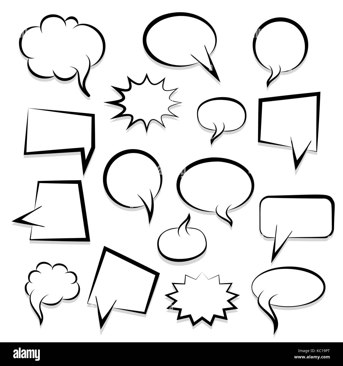 Texte vide Bande dessinée bulle 25 Image Vectorielle Stock - Alamy