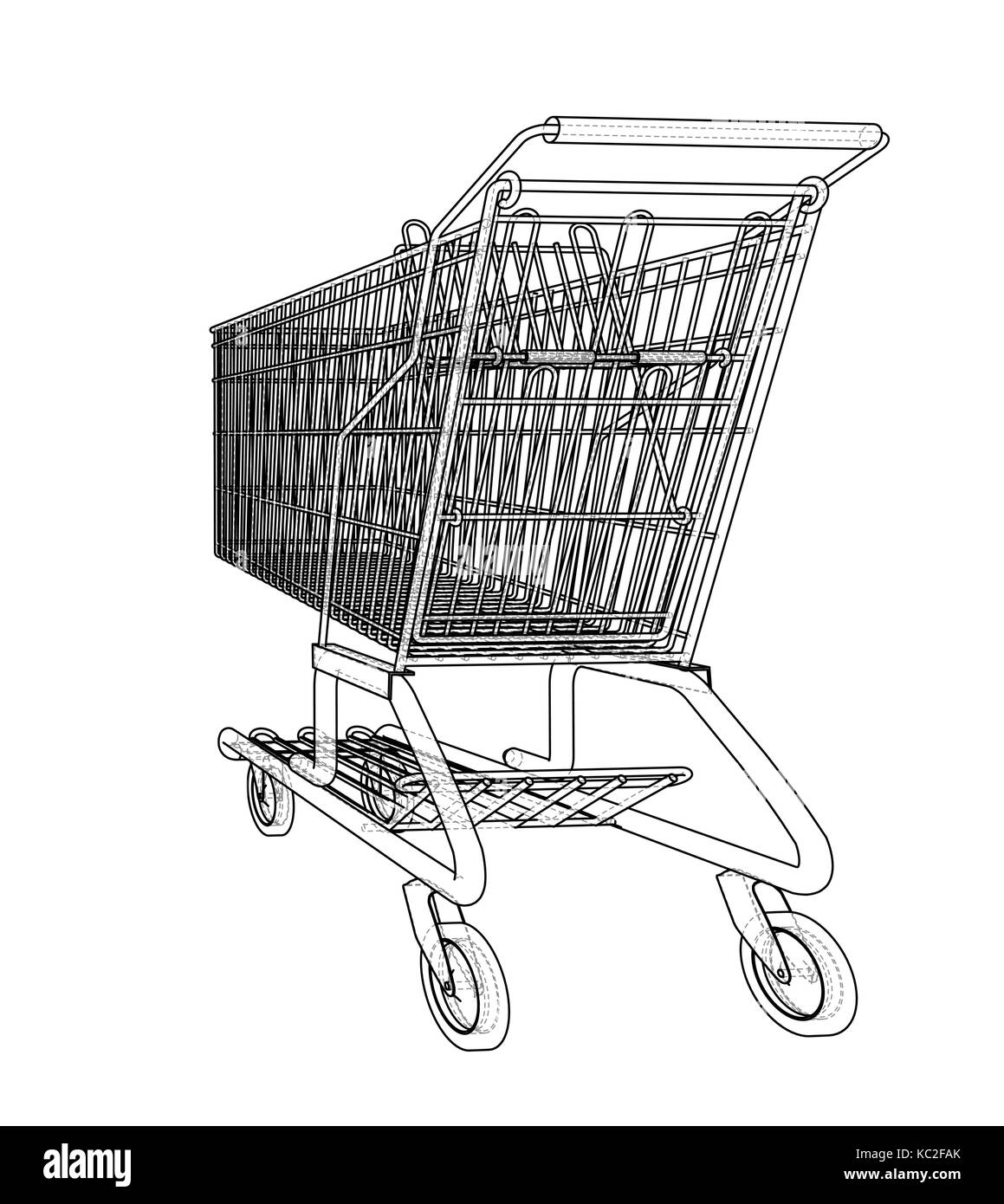 Shopping cart drawing Banque de photographies et d’images à haute ...