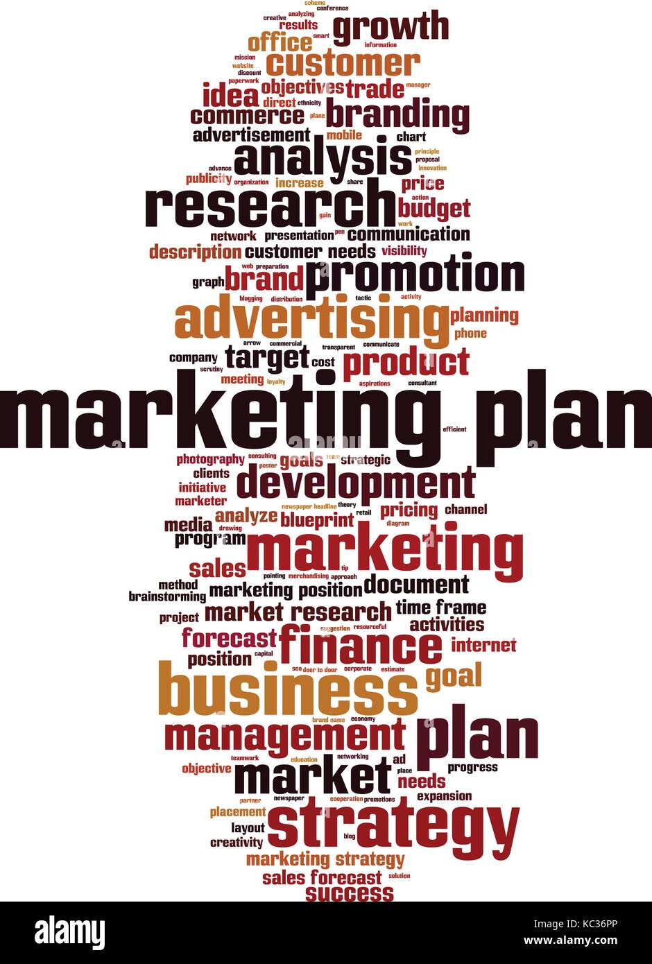 Plan de marketing mot concept cloud. vector illustration Image ...