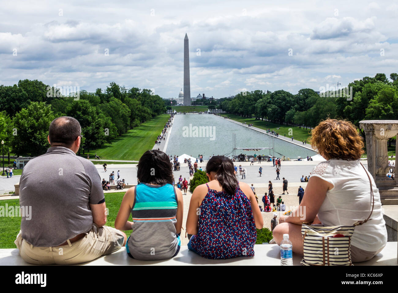 Washington monument vue de lincoln memorial steps Banque de ...