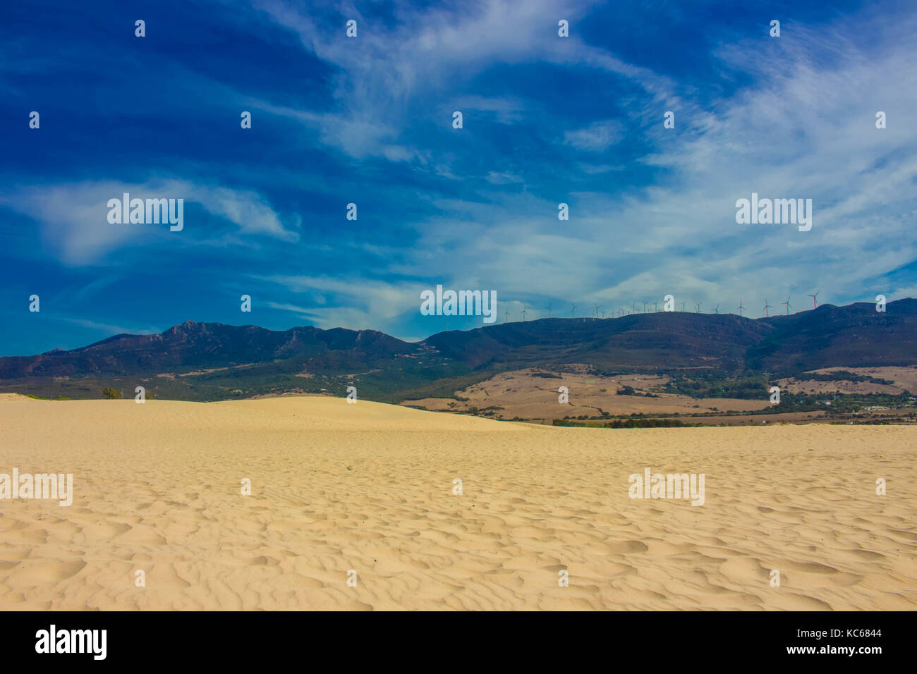 Paysage d'été. la plage. La plage de Punta Paloma, Tarifa, Espagne ...
