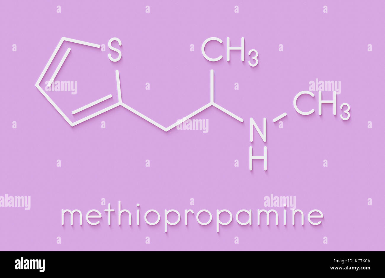 Methiopropamine (mpa) drogue récréative, structure chimique formule ...