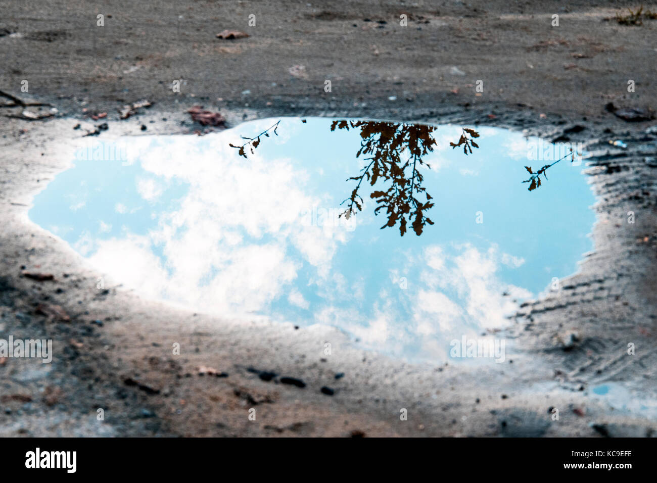 Flaques d'eau sur le sol Banque de photographies et d’images à haute ...