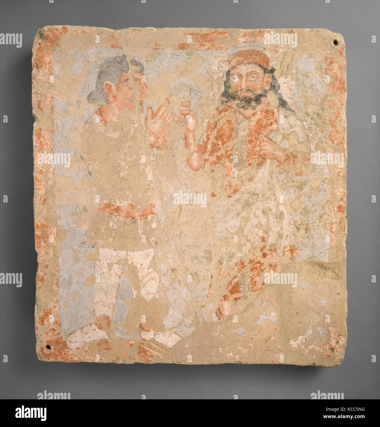 Panneau avec le dieu Zeus/Sérapis/Ohrmazd et adorateur, ca. 3e siècle A ...