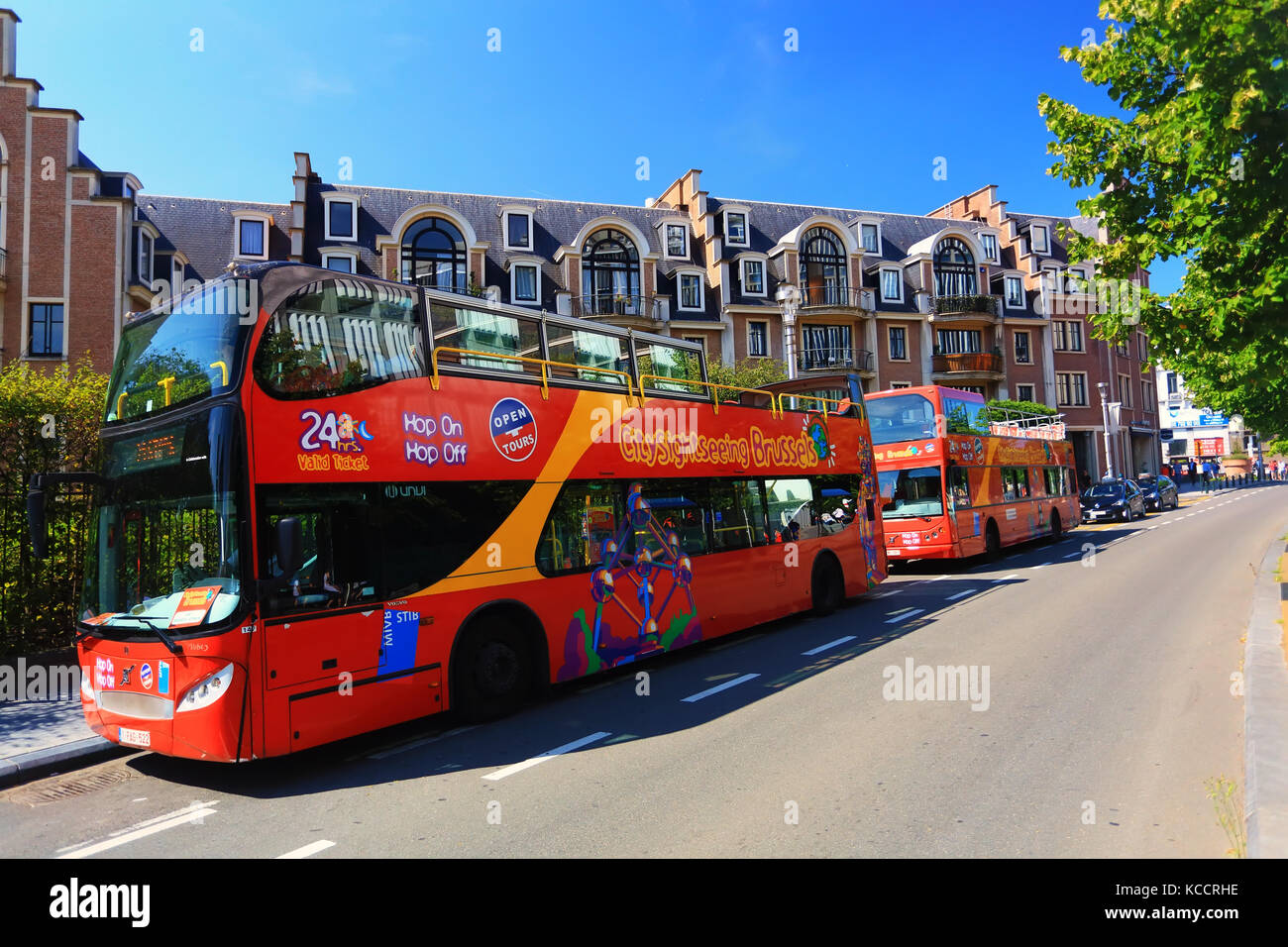 Bruxelles, Belgique - 17 juillet 2017 : bus touristiques rouges de City ...