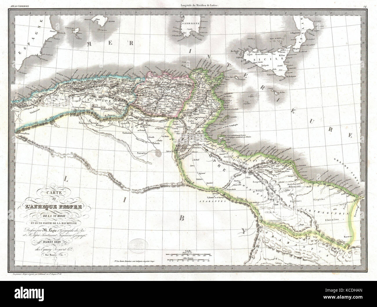 Carte de la tunisie ancienne Banque de photographies et d’images à ...