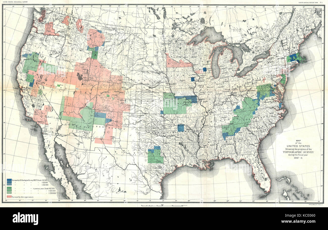 Topographic map of the united states Banque de photographies et d ...