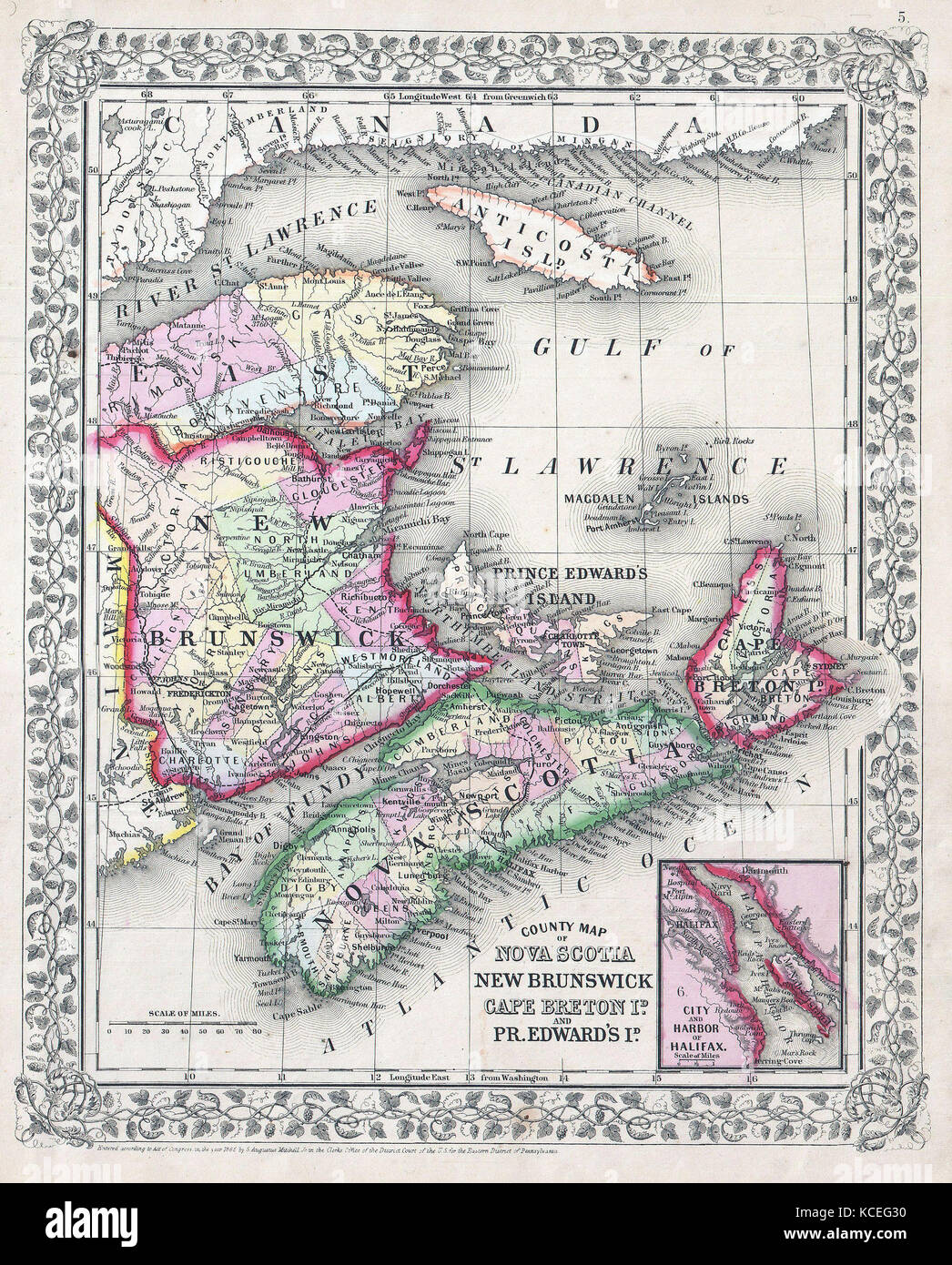 Carte de la nouvelle écosse canada Banque de photographies et d’images ...