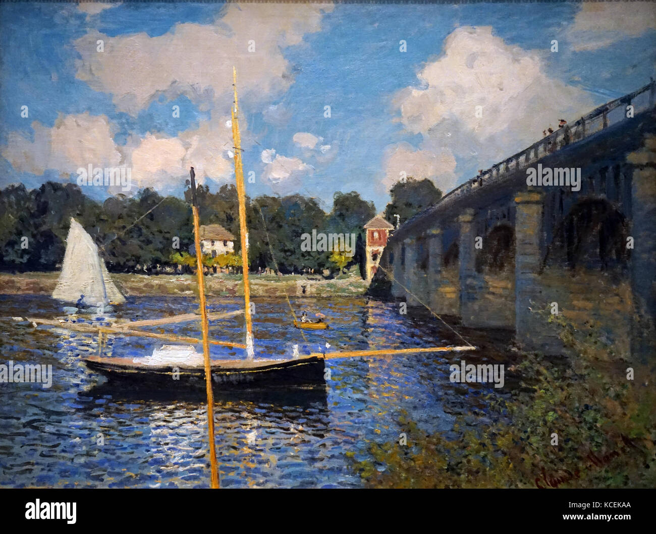 La peinture intitulée 'Le Pont à Argenteuil" de Claude Monet (1840-1926 ...