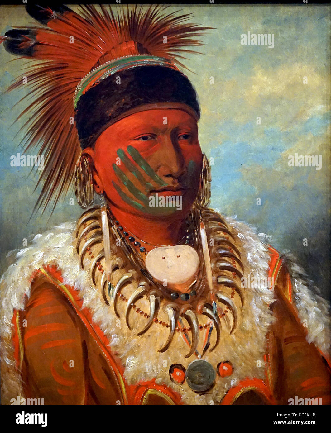 Portrait du nuage blanc, grand chef de l'Iowas par George Catlin (1796 ...