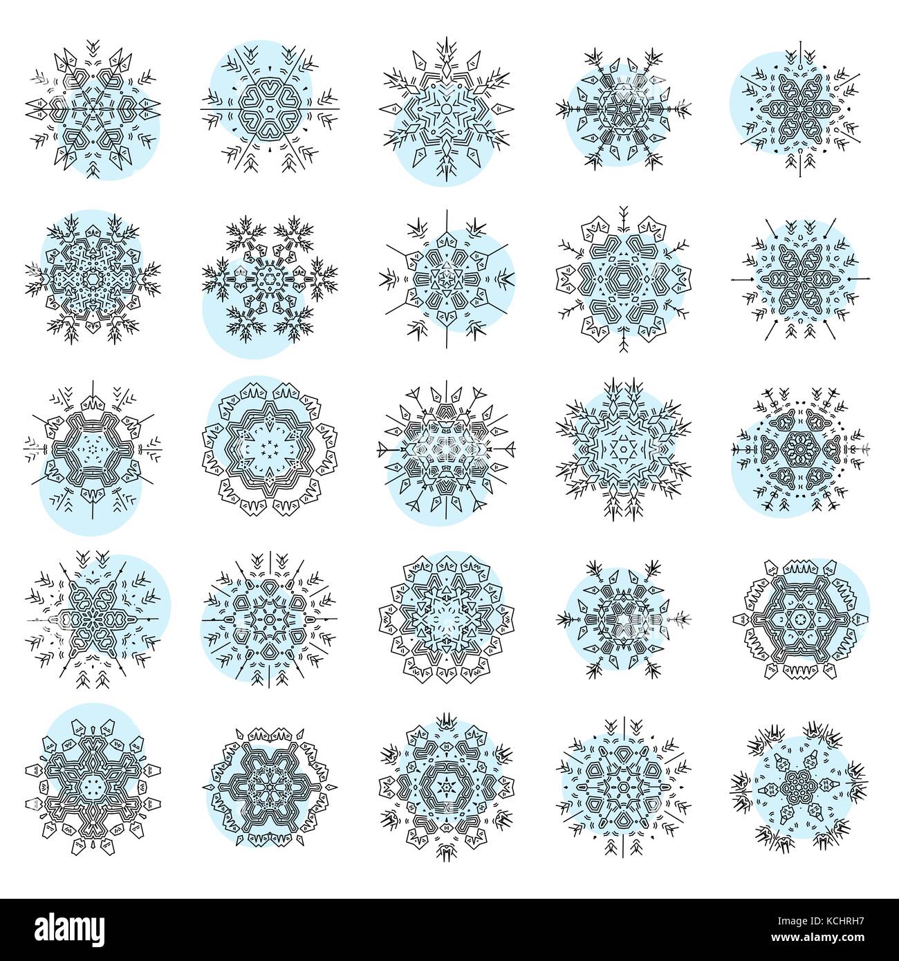 Ensemble de lignes minimalistes, flocons géométriques. vector ...