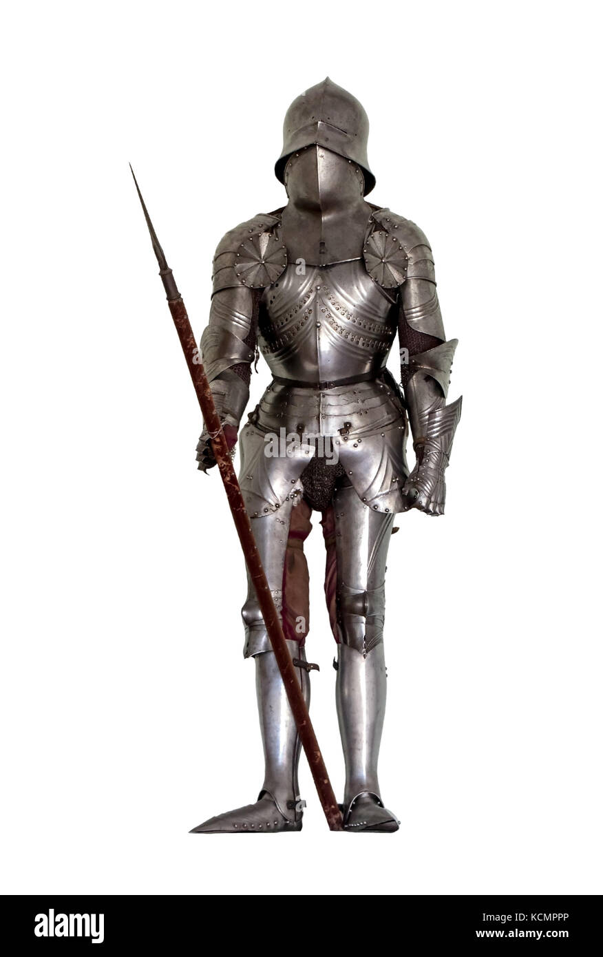 L'armure de chevalier médiéval isolé sur fond blanc Photo Stock - Alamy