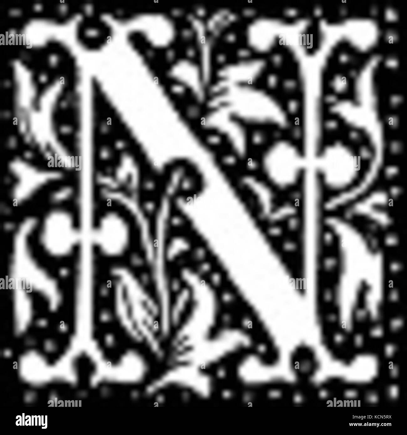 Lettre n style Banque d'images noir et blanc - Alamy