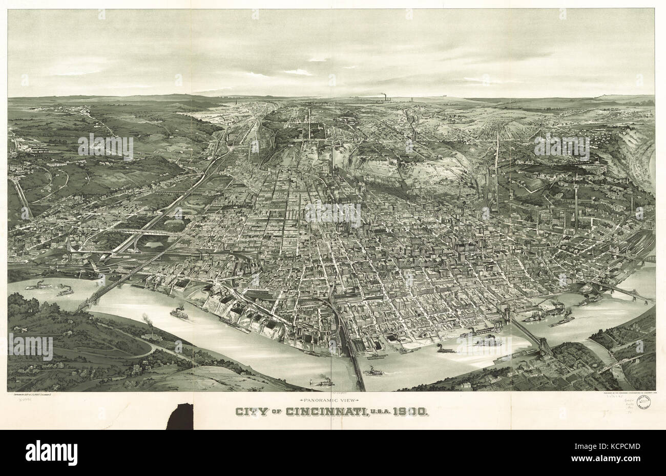 Mappa antica di cincinnati Banque de photographies et d’images à haute ...
