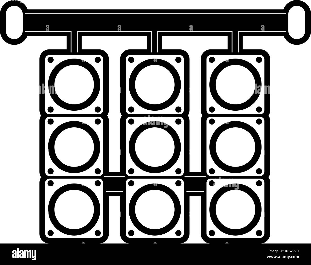 Formula one race start lights Banque d'images noir et blanc - Alamy