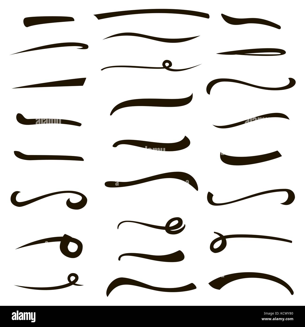 Le souligné. hand drawn surligneur. définir les éléments à la main d ...