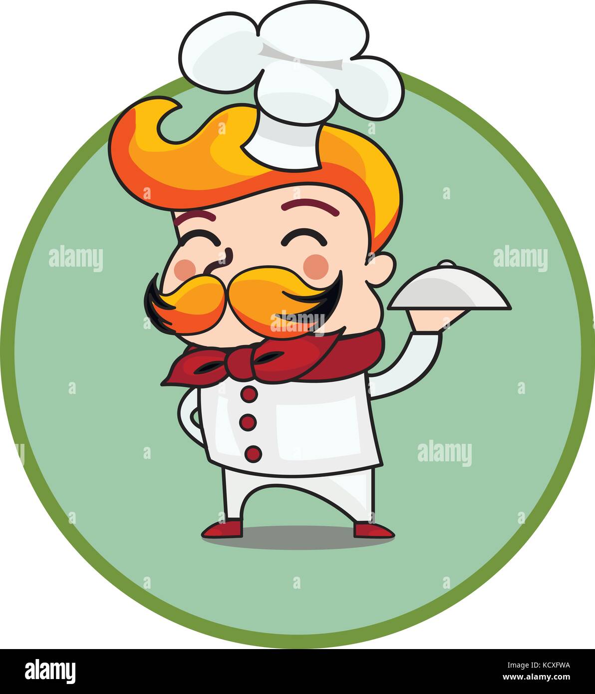 Cartoon chef holding une assiette plate Image Vectorielle Stock - Alamy