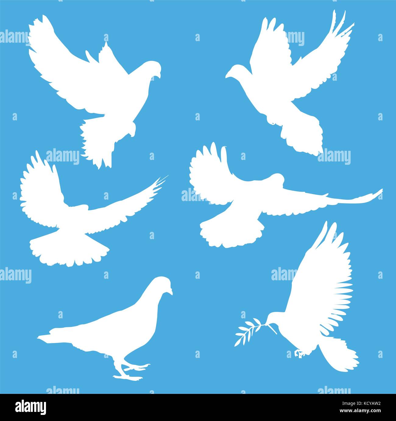 Colombes silhouette Banque d'images vectorielles - Alamy