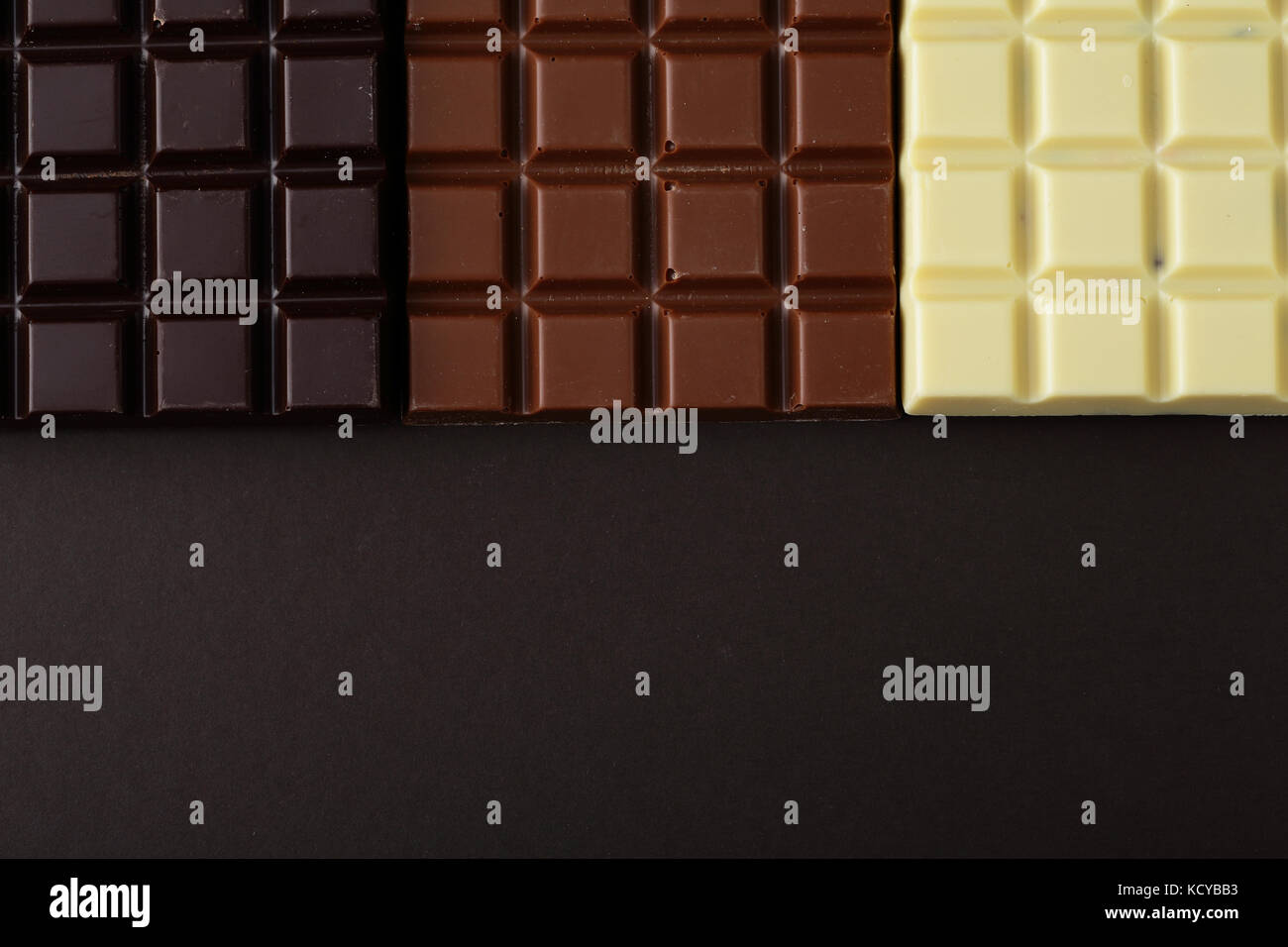 Trois types de chocolat Banque de photographies et d’images à haute ...