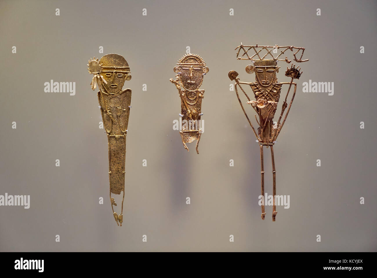 Pièces d'exposition dans le musée de l'or ou Museo del Oro, Bogota ...