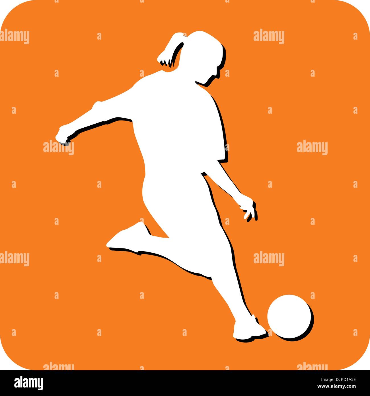 Femme Joueur De Football Silhouette Banque De Photographies Et Dimages