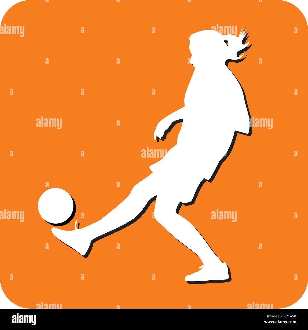 Femme Joueur De Football Silhouette Banque De Photographies Et Dimages