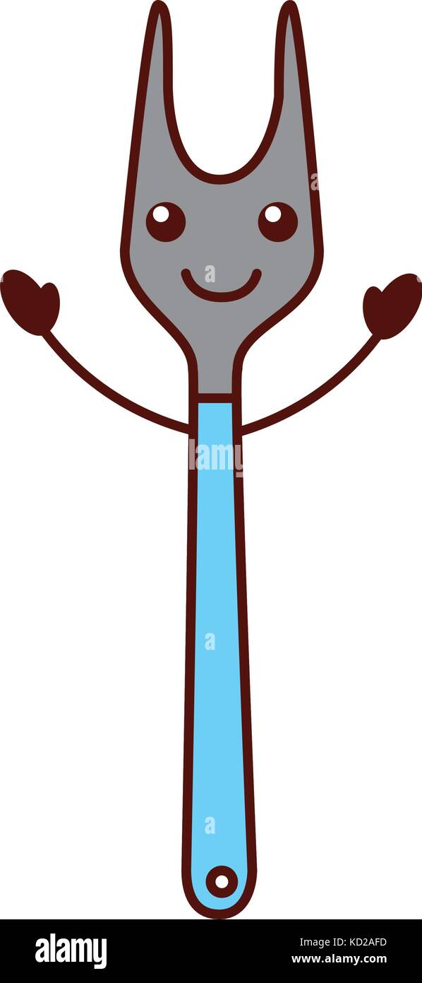 Barbecue grill cartoon ou outil matériel fourche Image Vectorielle ...