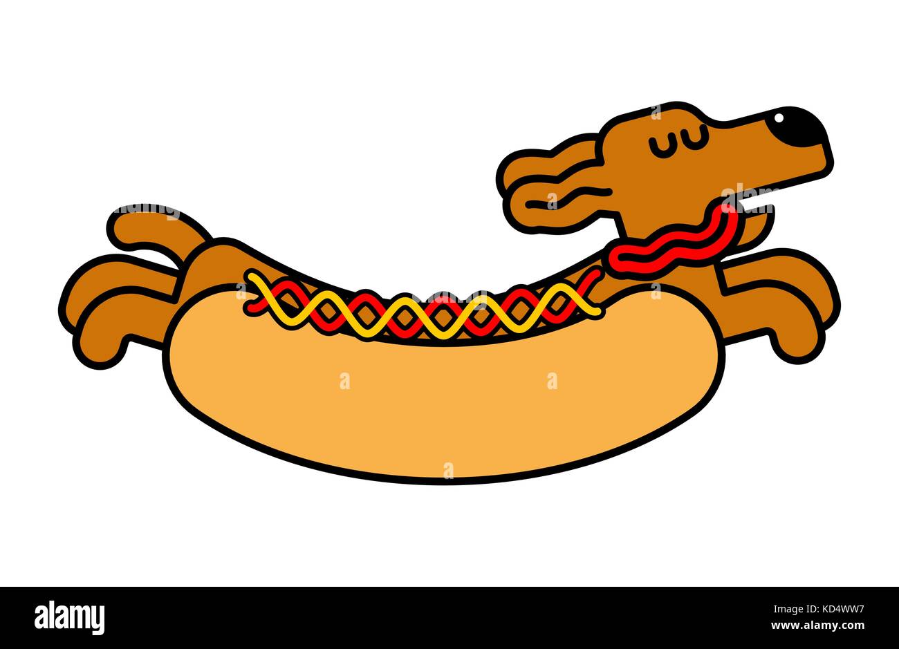 Dachshund hot dog Banque d'images vectorielles - Alamy