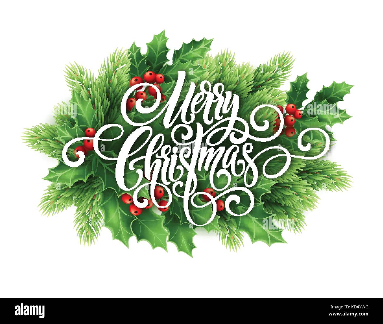 Joyeux noël script écriture lettrage. carte de vœux de Noël avec le ...