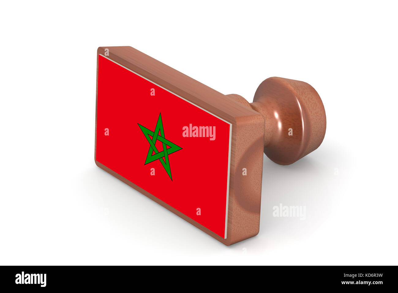 Timbre en bois avec drapeau maroc image avec hi-res rendus d'art qui ...