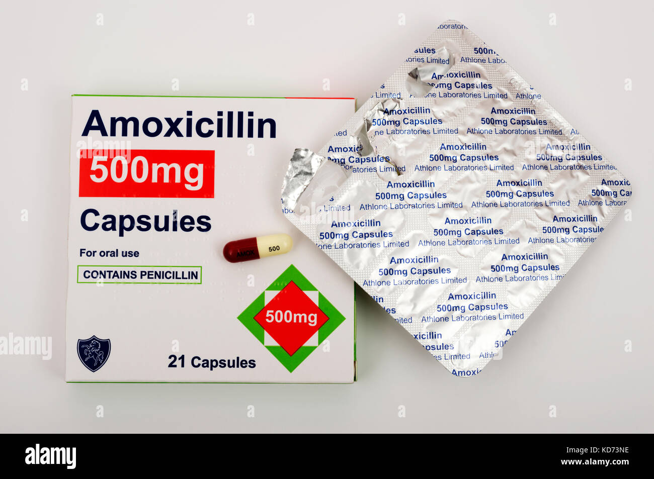 Amoxicillin antibiotics box Banque de photographies et d’images à haute ...