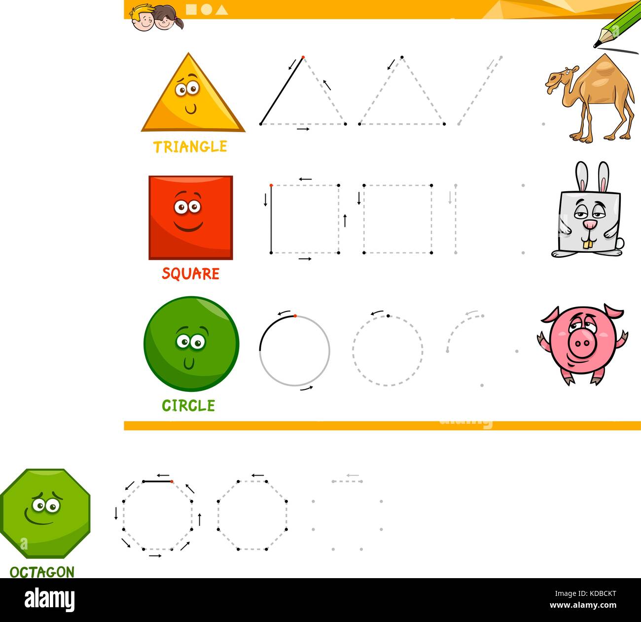 Caricature d'illustration de formes géométriques de base dessin pour ...