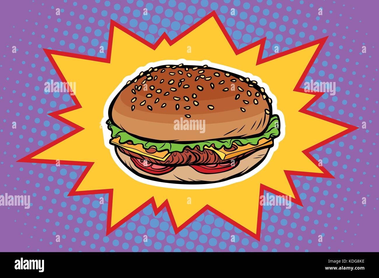Fast food burger. pop art retro vector illustrator Image Vectorielle ...