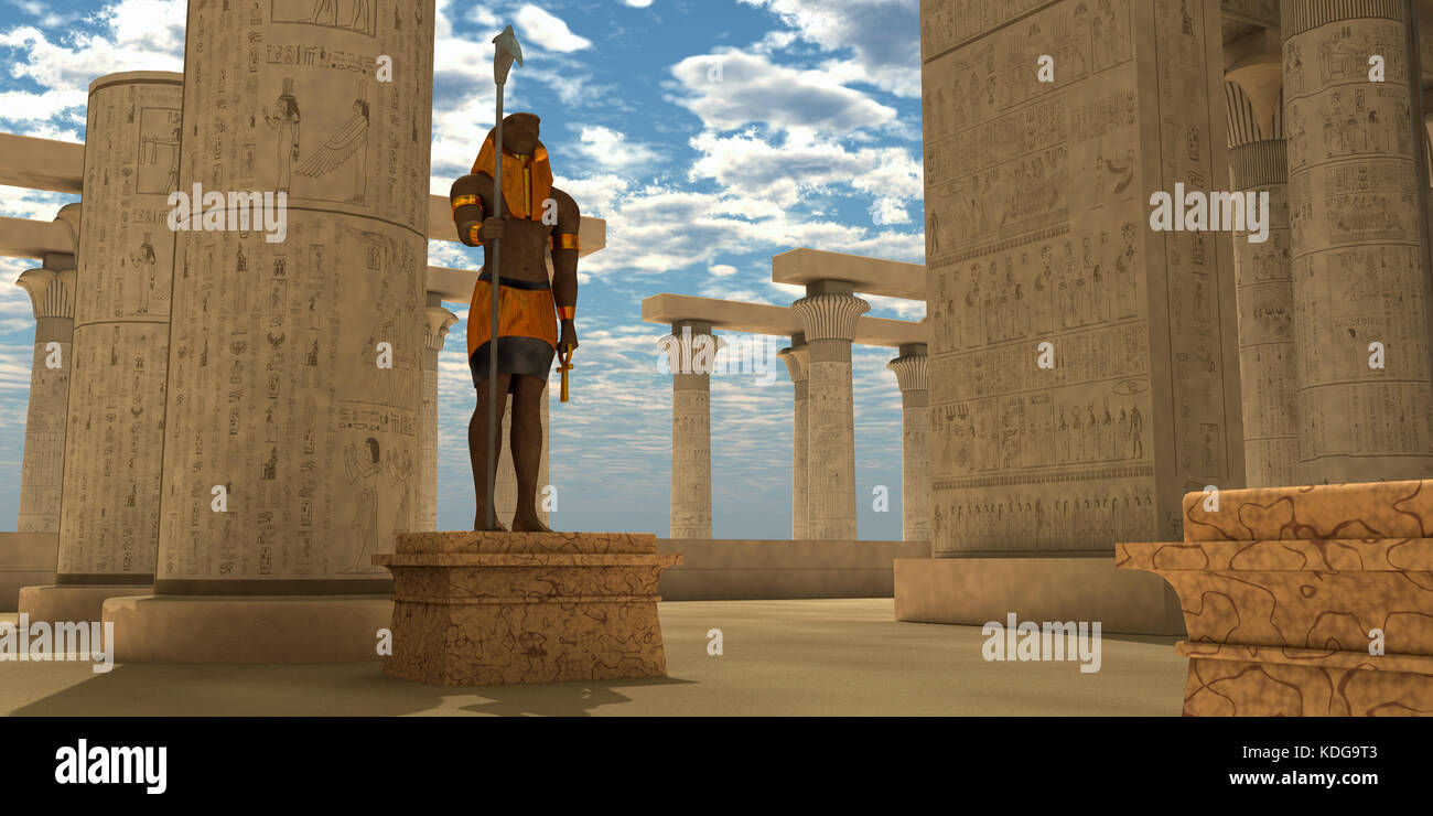 Statue égyptienne d'Horus - le dieu égyptien Horus sous la forme d'une ...