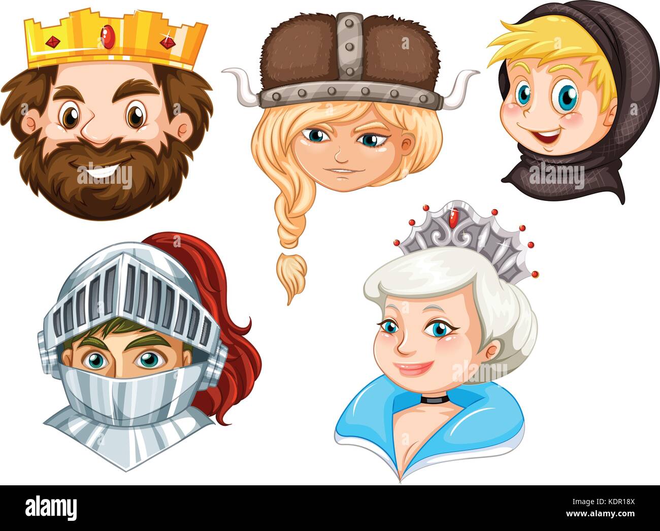 Personnages de conte sur fond blanc illustration Image Vectorielle ...