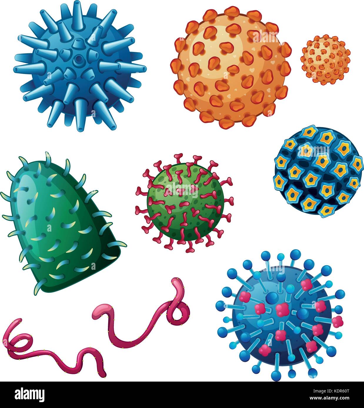 Différents types de virus sur white illustration Image Vectorielle ...
