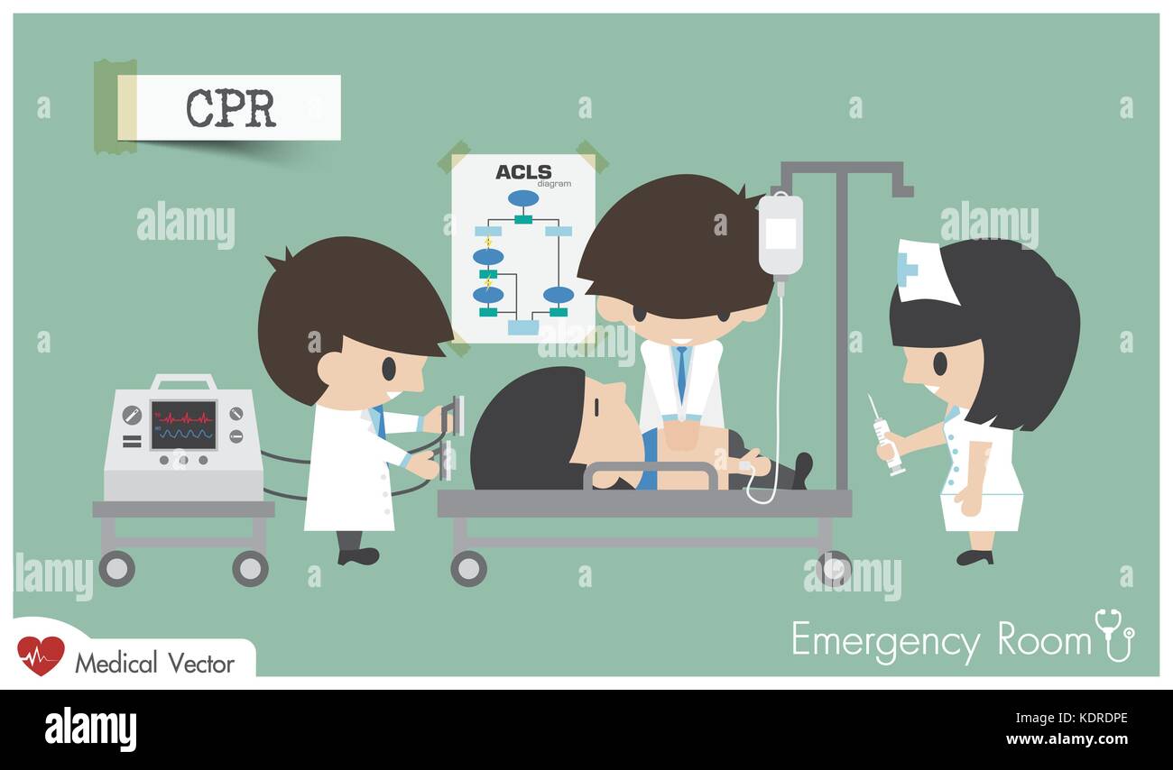 La réanimation cardiorespiratoire RCR ( ) dans la salle d'urgence . équipe médicale réanimation ...