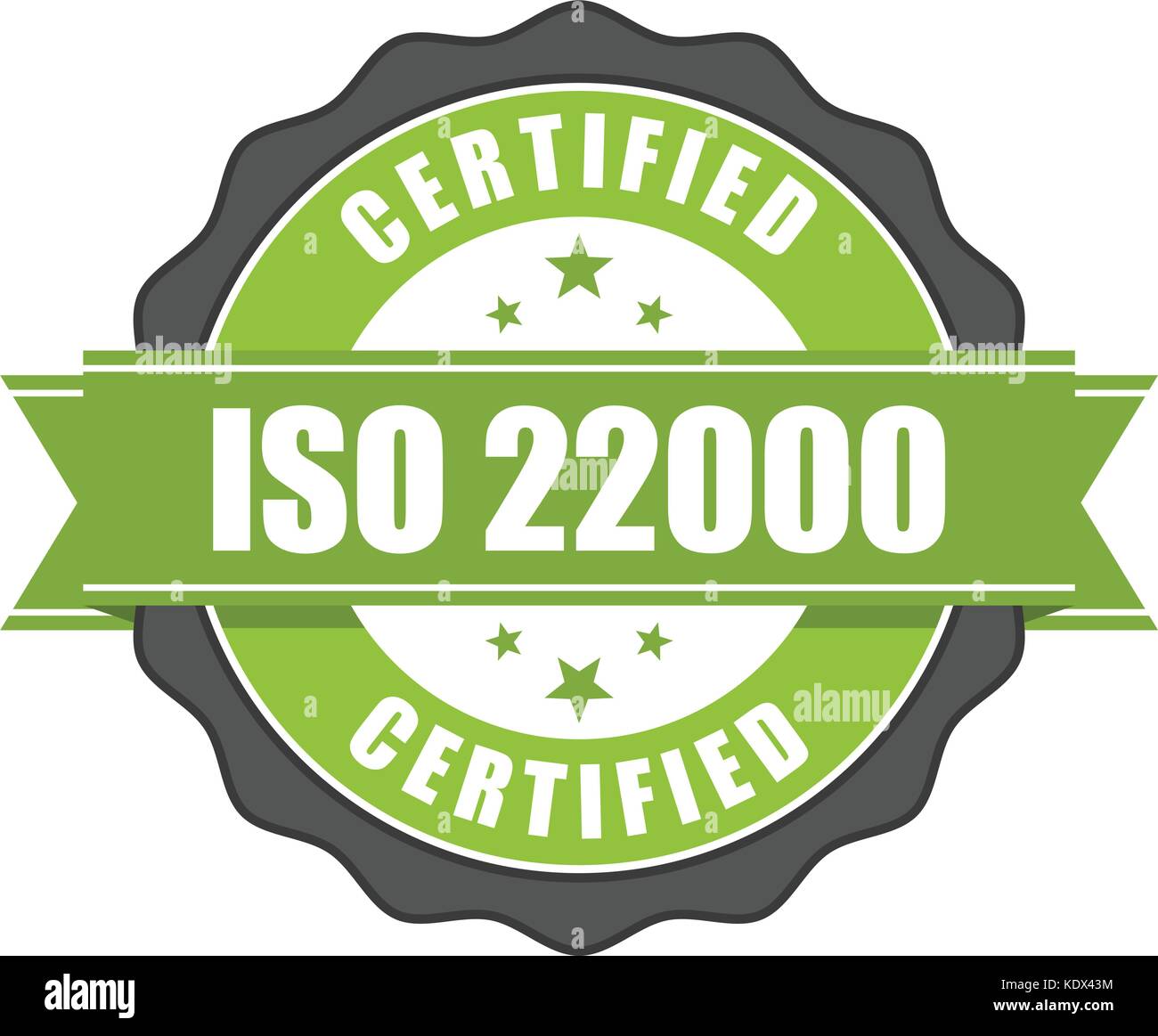 Certificat ISO 22000 - badge standard de gestion de la sécurité ...