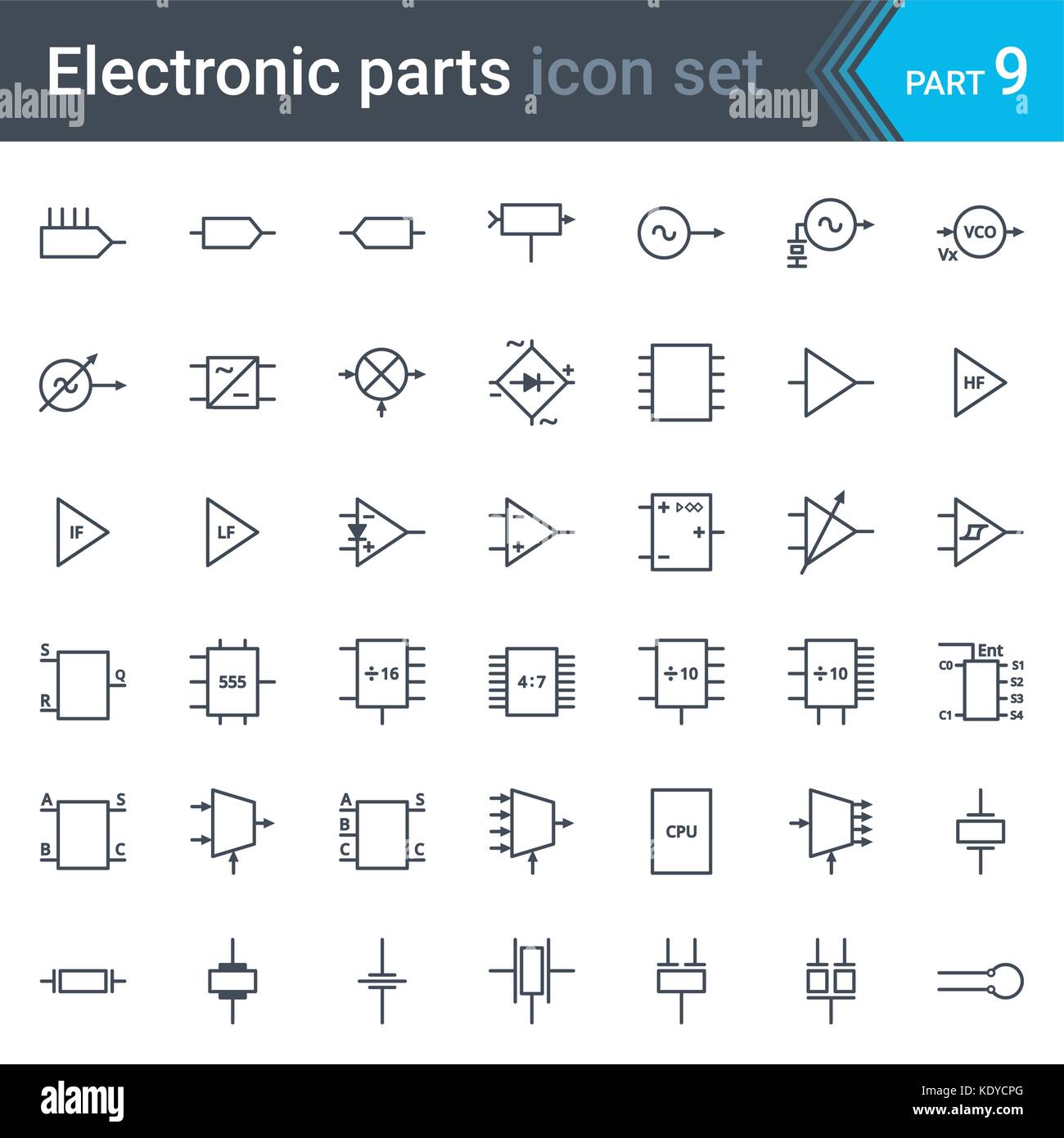 Vector set complet de schéma du circuit électronique et électrique ...