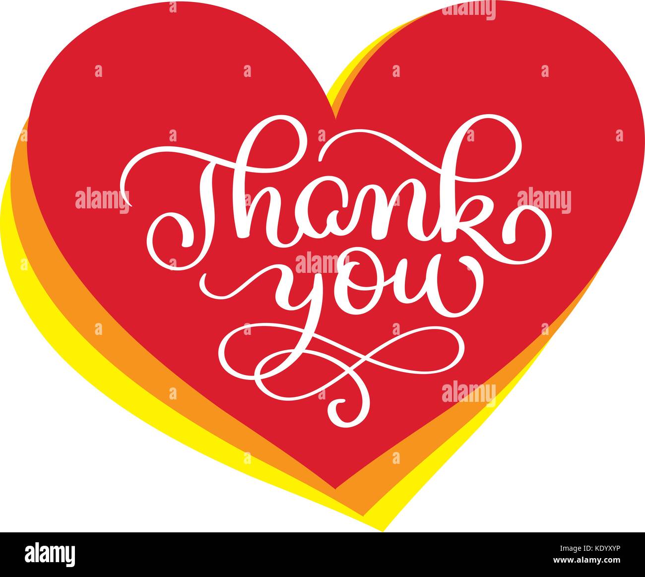 Merci texte manuscrit dans un cœur rouge lettrage dessiné à la main ...