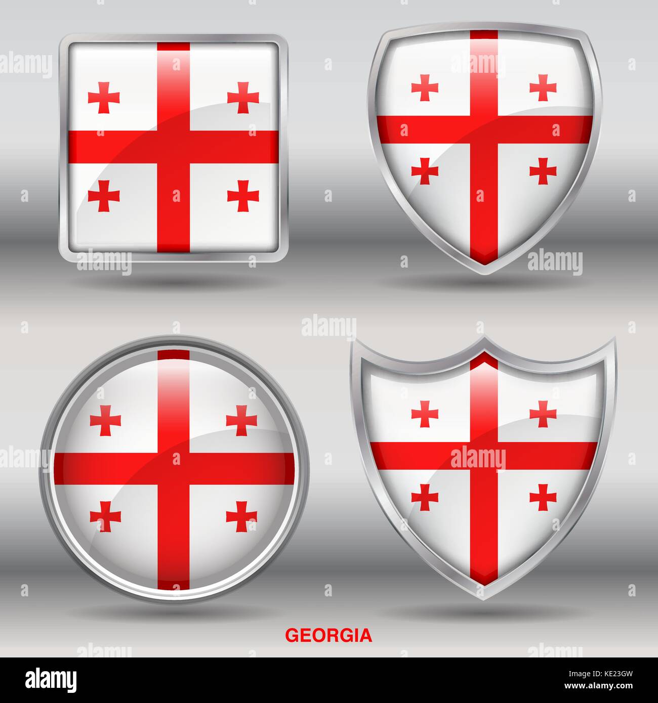 Georgia georgian flag emblem Banque d'images vectorielles - Alamy