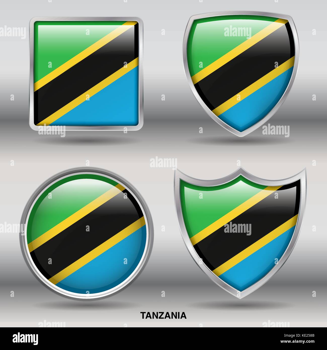 Tanzanie - 4 drapeau Drapeaux formes membres pays au monde with ...