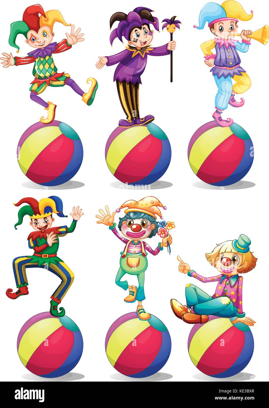 Six clowns Banque d'images vectorielles - Alamy