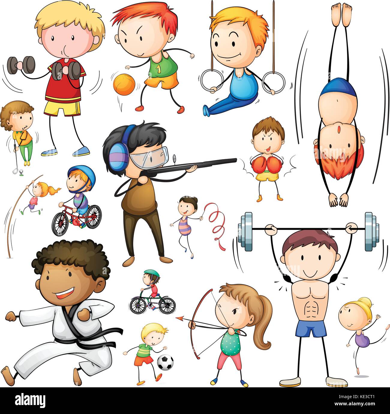 Les gens qui font différents types de sports illustration Image ...