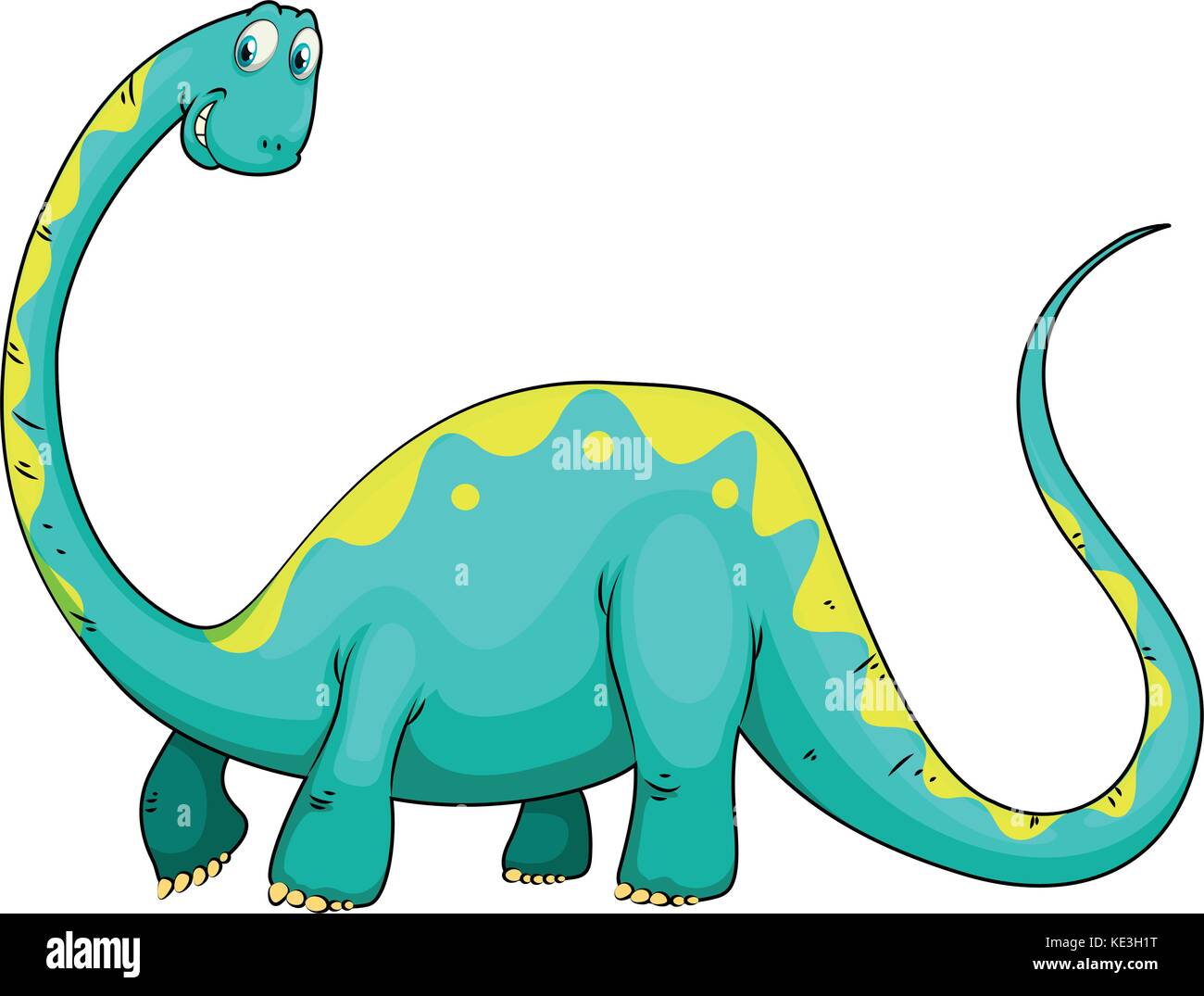Dinosaure vert au long cou illustration Image Vectorielle Stock - Alamy