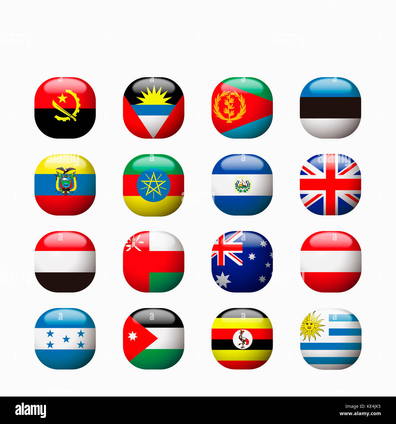 Icon Set de différents drapeaux nationaux Photo Stock - Alamy