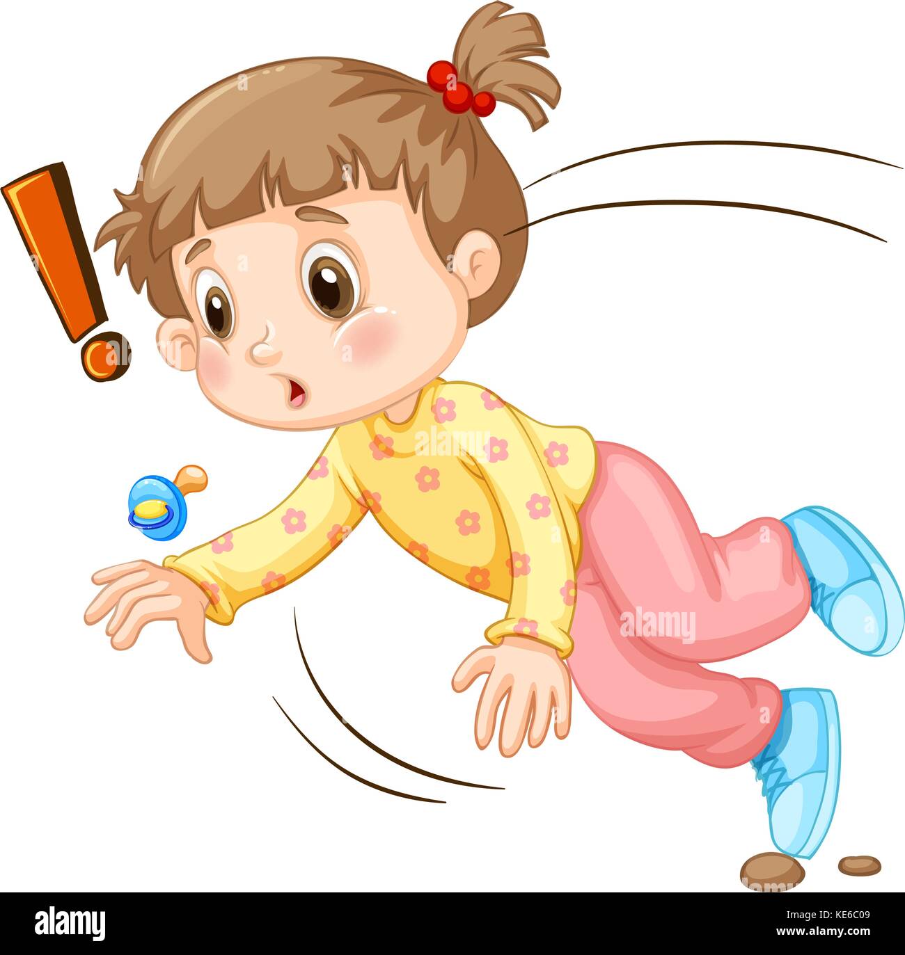 Petite fille tomber illustration Image Vectorielle Stock - Alamy