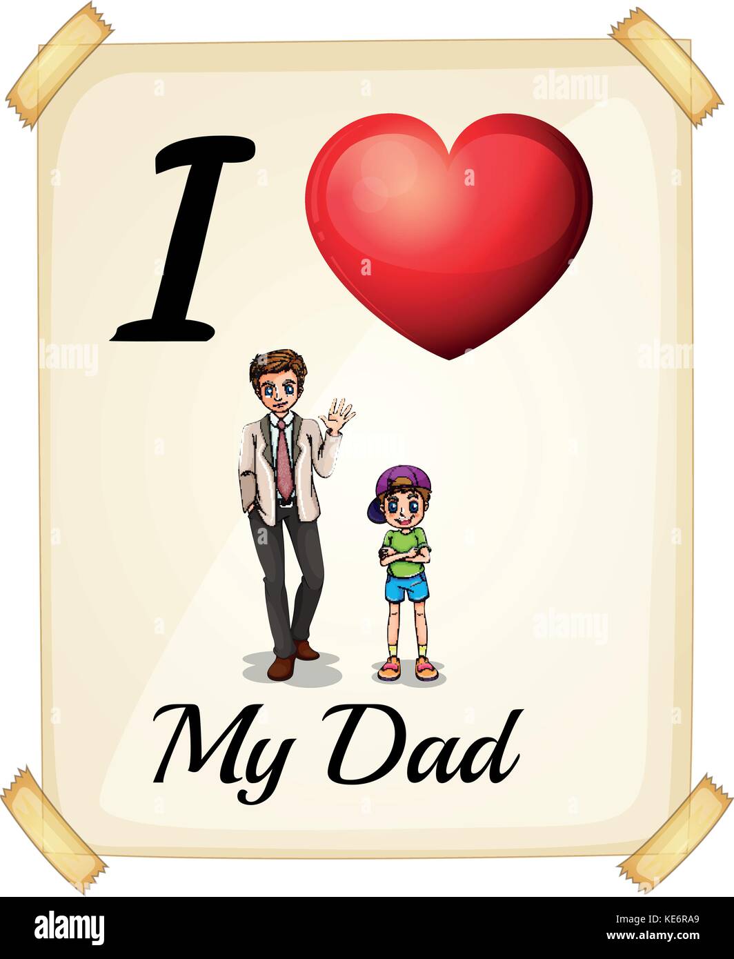 Je T'aime Papa Banque d'images vectorielles - Alamy