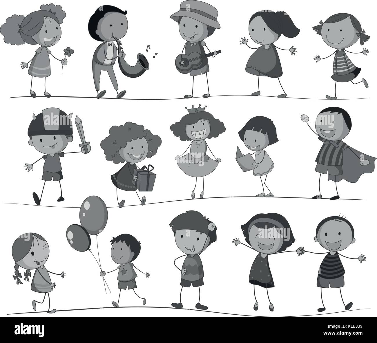 Enfant noir et blanc se tenant la main Banque d'images vectorielles - Alamy