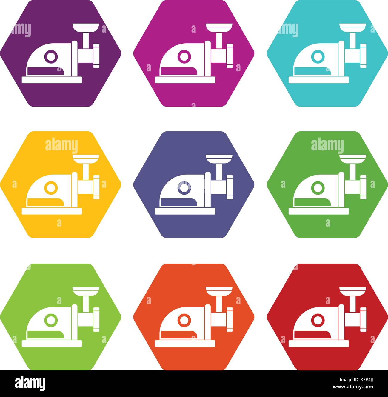 Meuleuse électrique de l'hexaèdre couleur icon set Image Vectorielle ...